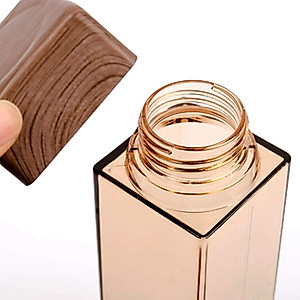 GUSENG Portable Water Bottle Milk Storage Pure Wood Cover Sports Drinking Clear Cup For Home School Office