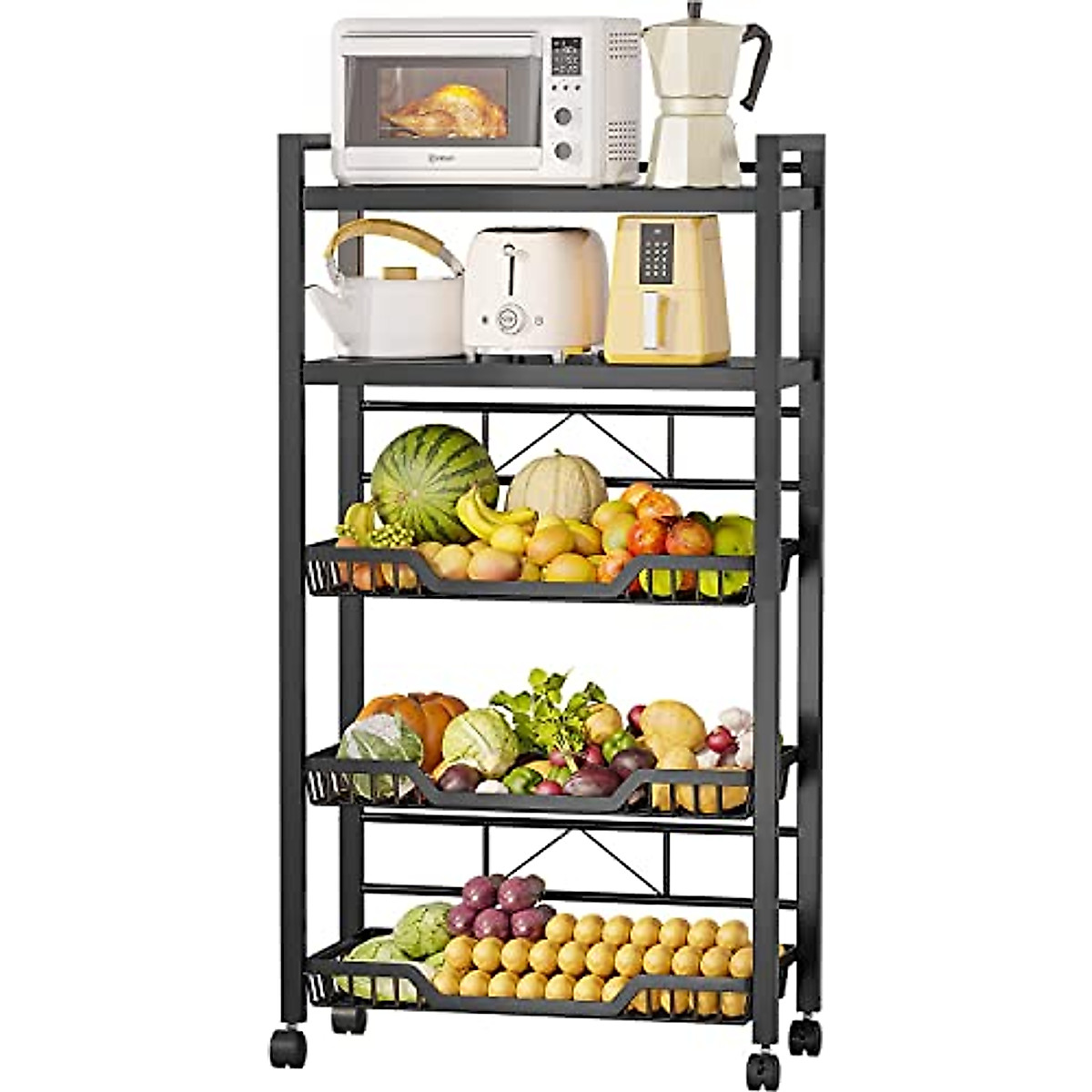 COVAODQ 5-Shelf Storage Shelf Wire Shelving Unit Metal Shelves Unit Storage
