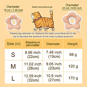 LuckyOpt Cute Cat Flower Cone, Anti Splashing Water Soft E Collar for Cats After Surgery, Cat Neck Pillow for Cozy Sleep and Anti-Licking, Cat Donut Cone for Cats/Puppies to Take Photos (Purple, S)