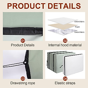 Nkiy Quen 2 Pack Insulation Window Air Conditioner Cover Set-Adjustable Waterproof Window AC Unit Covers for Winter-Window AC Protectors 20.5"x15.7"x4.4" for Inside and 20.5"x15.7"x15.7" for Outside