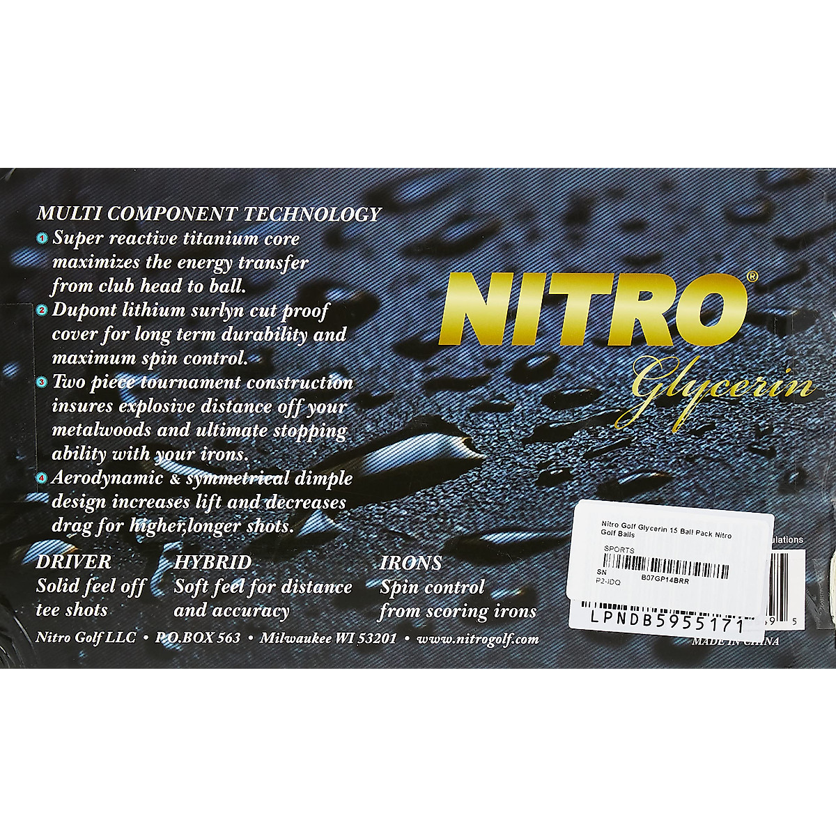 Nitro Golf Glycerin 15 Ball Pack Nitro Golf Balls