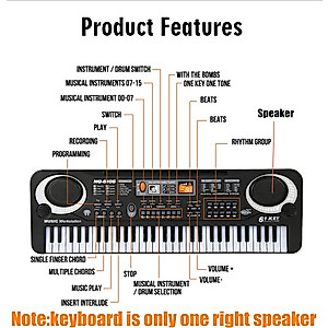 Keyboard Piano for Kids Portable Electric Digital Piano Keyboards Musical Instruments Toy Multi-Function w/ Microphone Birthday for Kids Children