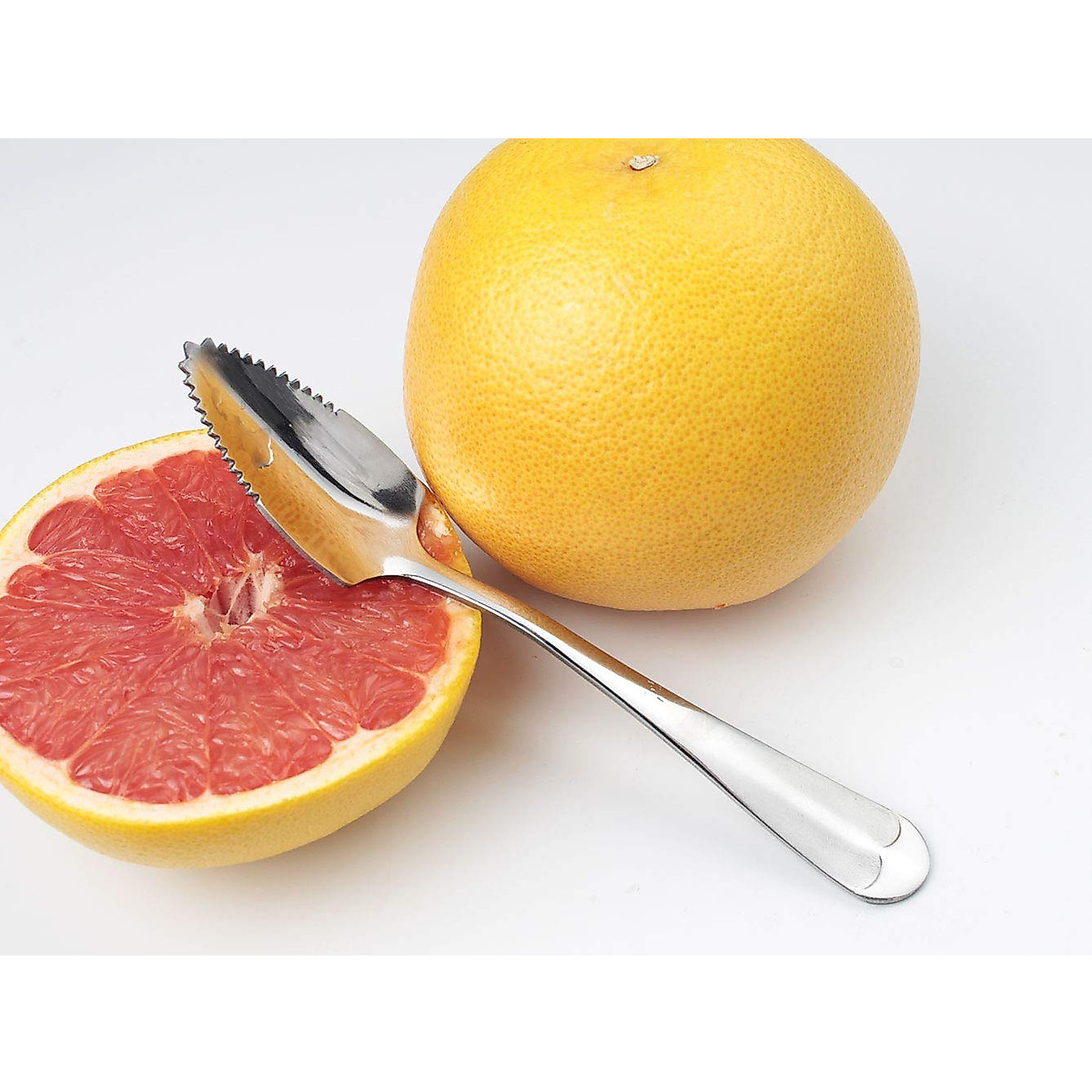 JUCOXO Grapefruit Spoons Set, 4 Pieces 6.1 inch Stainless Steel Half Serrated Citrus Fruit Vintage Dessert Spoons Gift for Kitchen
