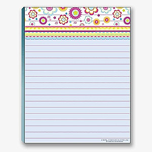 Stonehouse Collection Fun Pattern Designs Pads - USA Made- 4 Assorted Notepads - Shopping List, Teachers, Home, Office, Small Gift - USA Made