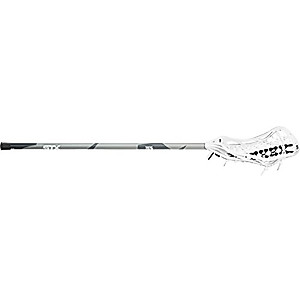 STX Lacrosse Women's Fortress 300 Complete Stick with Head, Handle & Strung, White/Grey