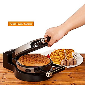 Secura Upgrade Automatic 360 Rotating Non-Stick Belgian Waffle Maker w/Removable Plates, 17”*10“*6.05”
