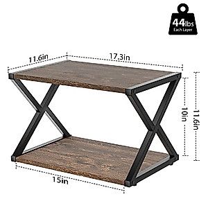 Makigahara Home Printer Stand for Desk, Desk Shelf Organizer Wood, Desktop Organizer with Anti Skid Pads, 2 Tiers Desk Organizers and Storage