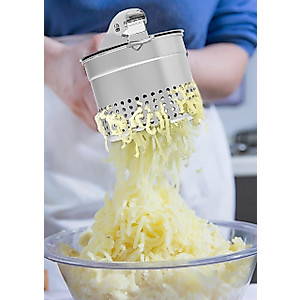 GloTika Large 15oz Potato Ricer Masher, Heavy Duty Stainless Steel Potato Masher with Ergonomic Handle, Masher and Ricer Kitchen Tool for Mashed Potatoes, Noodle Maker