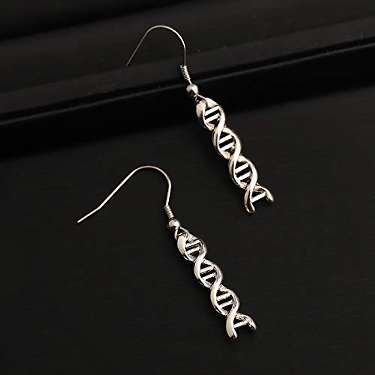 ENSIANTH Biology Chemistry Earrings Gift Science Graduation Microscope Charms Earrings (DNA Earrings)