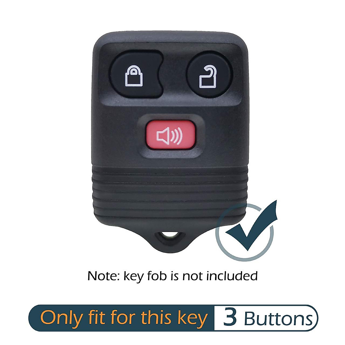 2Pcs Silicone 3 Buttons Key Fob Cover Remote Case Keyless Protector Compatible with Ford E150 E250 E350 F150 F250 F350 Edge Escape Expedition Explorer Focus Fusion Lincoln MKX MKZ Mercury Mazda