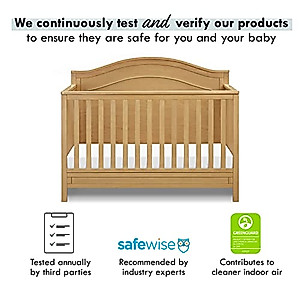 DaVinci Charlie 4-in-1 Convertible Crib in Honey | Greenguard Gold Certified