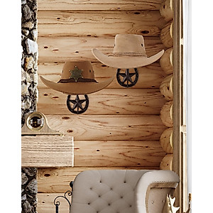 HYDERMUS Cowboy Hat Rack for Wall 2 Pack Rustic Metal Cowboy Hat Holder Cast Iron Cowboy Hat Hanger Western Wall Decor Horseshoe Hooks Storage Display Closet Bedroom Living Room Men's Christmas Gift
