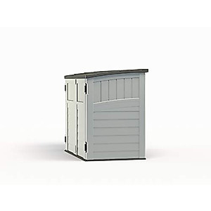 Suncast Horizontal Outdoor Storage Shed for Backyards and Patios 34 Cubic Feet Capacity for Garbage Cans, Tools and Garden Accessories, No Size, Vanilla