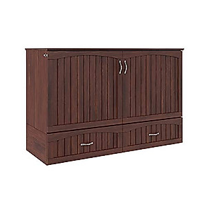 AFI Southampton Murphy Bed Chest with Charging Station, Queen, Walnut