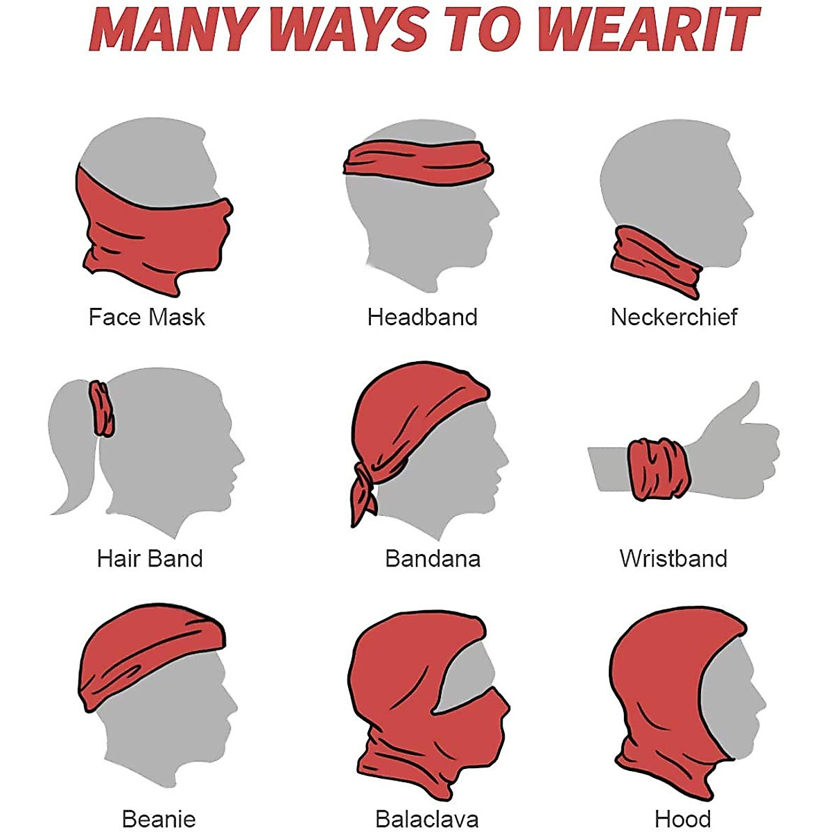 Vintage New California Republic Red Line Balaclava Sun Protection Face Mask Motorcycle Mask Fishing Headbands