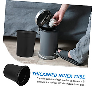 WHAMVOX Garbage Can Round Trash Can Kitchens Trash Can Round Trash Bin Wastebasket Liner Bucket Trash Bin Inner Trash Can Insert Replacement Bathroom Garbage Bin Bucket Saver Black Abs
