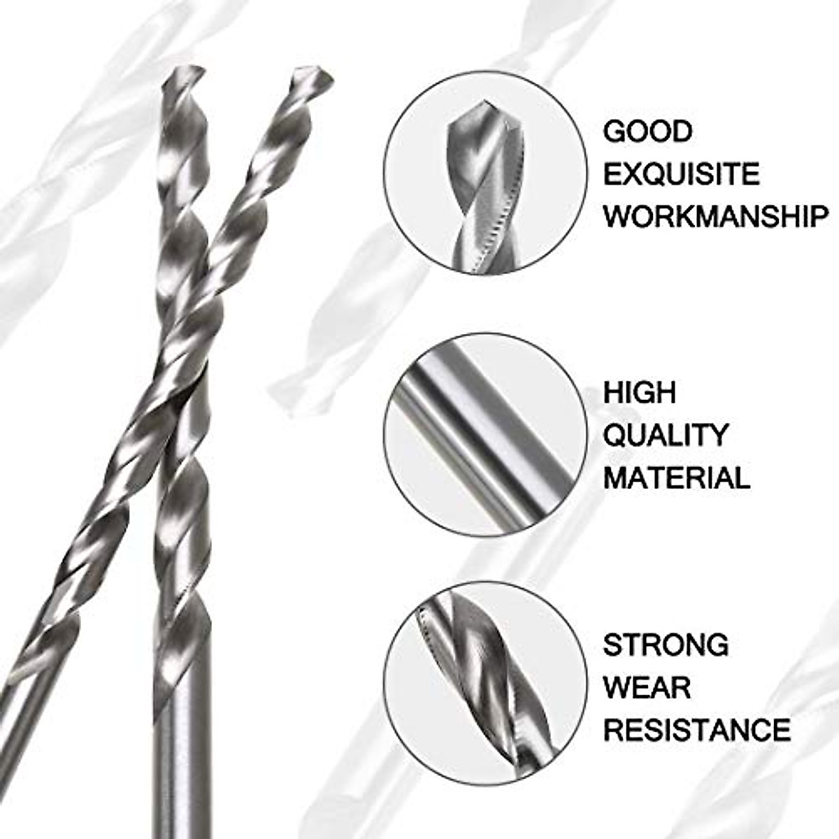 8 Pcs 200mm Extra Long Twist Drill Bits for Steel Straight Shank Tool Sets Wood Plastic and Aluminum, Plastic, Jewelry 2mm - 7mm