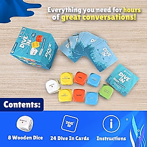 ThinkPsych 400+ Family Conversation Starters Dice & Card Game - Conversation Cards for Ages 6-99 - Best Family Games for Kids and Adults