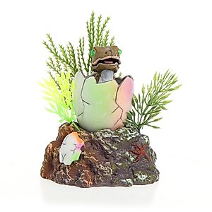LOXGO Aquarium Decorations Small Ornaments Baby Dinosaur in Egg for Fish for Tank Aquatic Pet Supplies with Air Hose Aquarium Heater Light Thermometers Gravel Sand Decorations