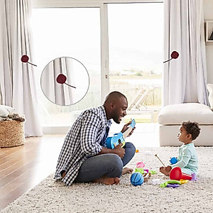 HIASTRA Strong Magnetic Curtain Tiebacks, 4 Pack Curtain Tie Modern Window Decorative Tie Backs for Curtains Rope Outdoor Holder for Sheer Blackout Drapes, Burgundy