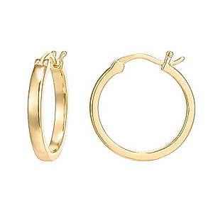 PAVOI 14K Yellow Gold Plated 925 Sterling Silver Post Lightweight Hoops | 20mm | Yellow Gold Hoop Earrings for Women