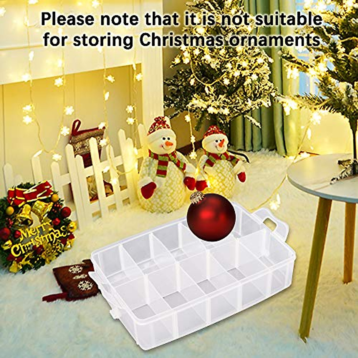 LZYMSZ 3-Tier Transparent Adjustable Stackable Compartment Slot Plastic Storage Box, Snap-Lock Clear Container Box for Storing Toy Jewelry Accessory 6.5 x 6.1x 4.9in(S)