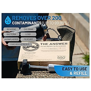 Epic Water Filters The Answer | Water Bottle Filter System Compatible with Hydro Flask/Yeti/Iron Flask/Simple Modern/Hydro Cell | USA Made Filter Removes 99.9% of Tap Water Contaminants