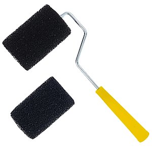 Custom Shop Paint Roller Frame with 2-4" x 1/4" Textured Bed Liner Roller Covers - for Roll-On Custom Coat Truck Bedliner Application, Create Texture Effect with Paint & Non-Skid Protective Coatings