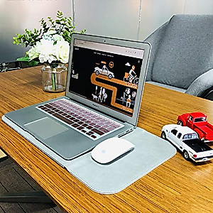 Allinside 13" Laptop Sleeve Compatible with MacBook Air 13 2018-2022 (M2 A2681 M1 A2337)/ MacBook Pro 13 2016-2022 (M2 A2686 M1 A2338 A2251 A2289 A2159), PU Leather Laptop Case, Gray