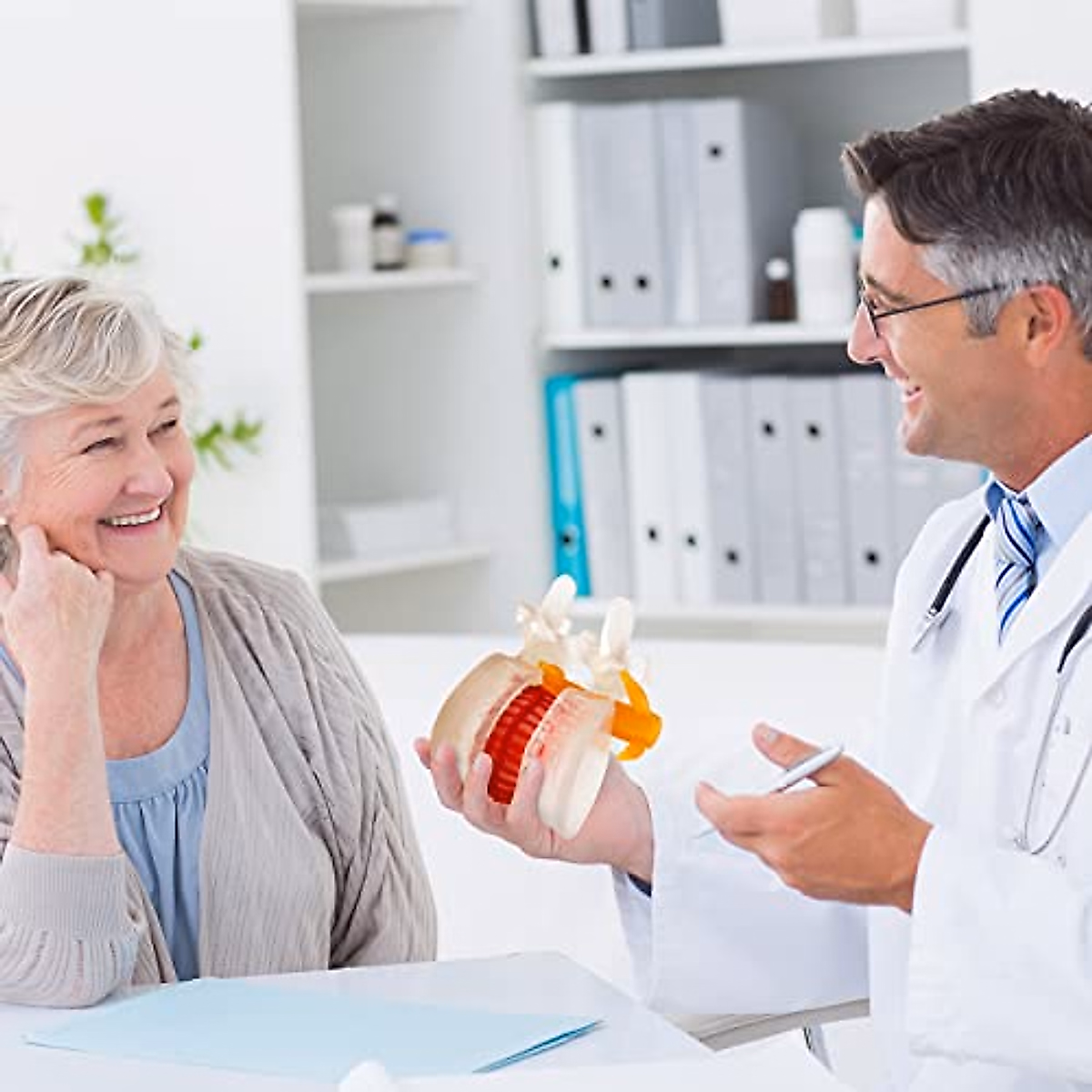 SKUMOD Human Lumbar Disc Herniation Model, Transparent Lumbar Spine Model, Lumbar Disc Anatomical Model with Elastic Software