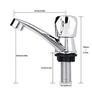 Basin Single Cold Faucet, ABS Plastic Single Handle Water Nozzle Cold Water Tap Lavatory Basin Bath Sink Vanity Faucet for Bathroom Basin Kitchen Sink Rest Room Bathtub, G1/2(20mm)