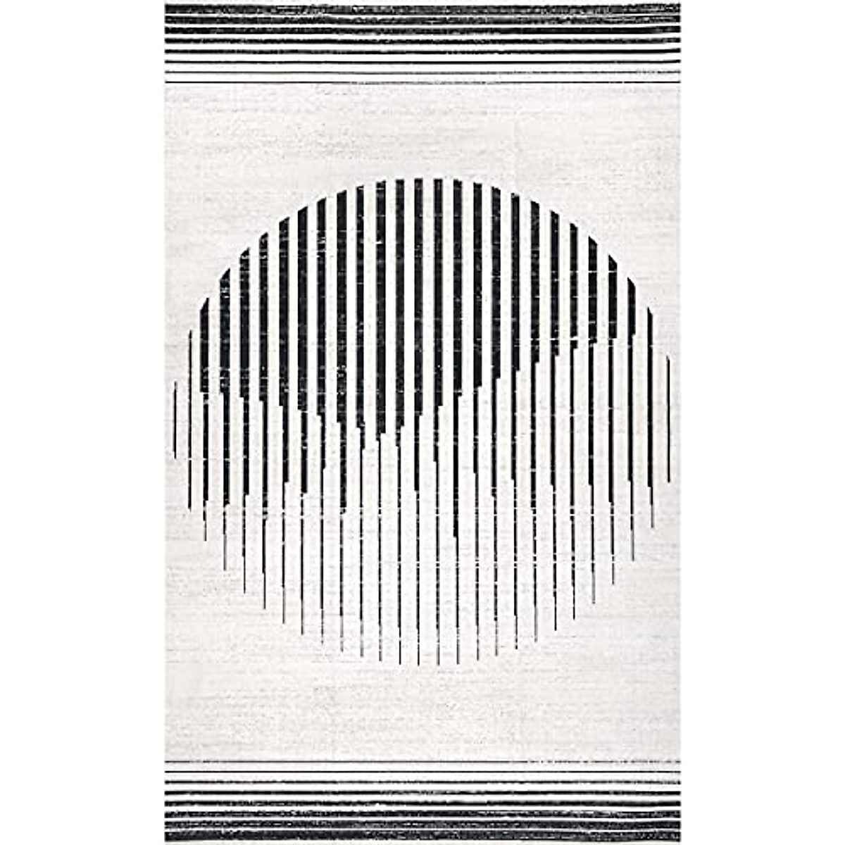 nuLOOM Francesca Machine Washable Contemporary Moon Area Rug, 5' x 8', Grey