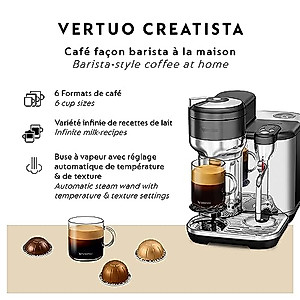 Nespresso the Vertuo Creatista Coffee and Espresso Maker by Breville, BVE850BST, Black Stainless Steel