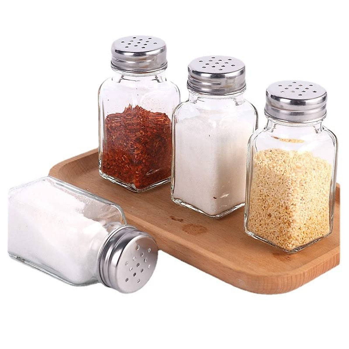 2 PCS Condiment Bottles Salt Shaker Seasoning Organizer Salt And Pepper Shakers Salt Container Kitchen Bottle Canister Set