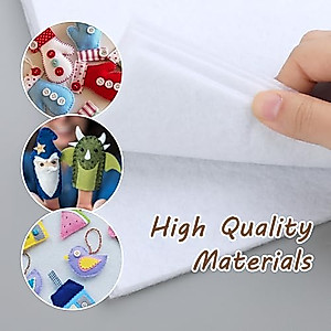 Jeffdad 10Pcs Felt Fabric Sheets, 11.8"x7.87" Soft Craft Felt Sheets for Crafts DIY Patchwork Sewing School Projects Decoration 1mm Thick(White)