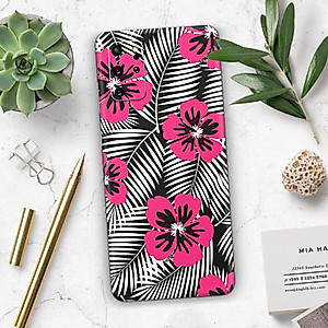 DesignSkinz Tropical Summer Hot Pink Floral Protective Vinyl Decal Wrap Skin Cover Compatible with The Samsung Galaxy S20 (Screen Trim & Back Glass Skin)