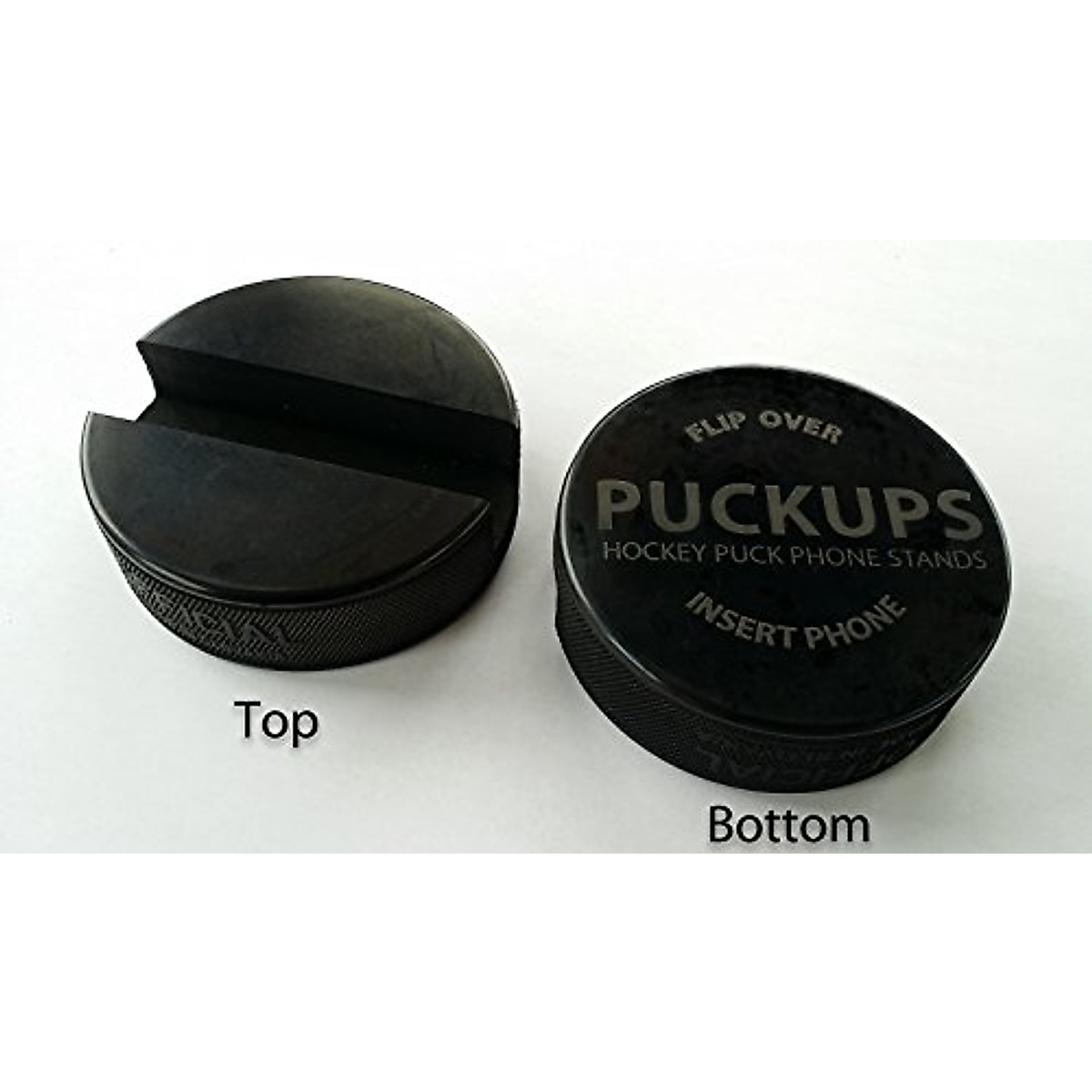 PUCKUPS - The Original Indestructible Hockey Puck Cell Phone Stand - The Best Universal Smartphone Stand. Compatible for All iPhone/Samsung/Google/LG Smartphones. Made from a Real Hockey Puck (1 Pack)