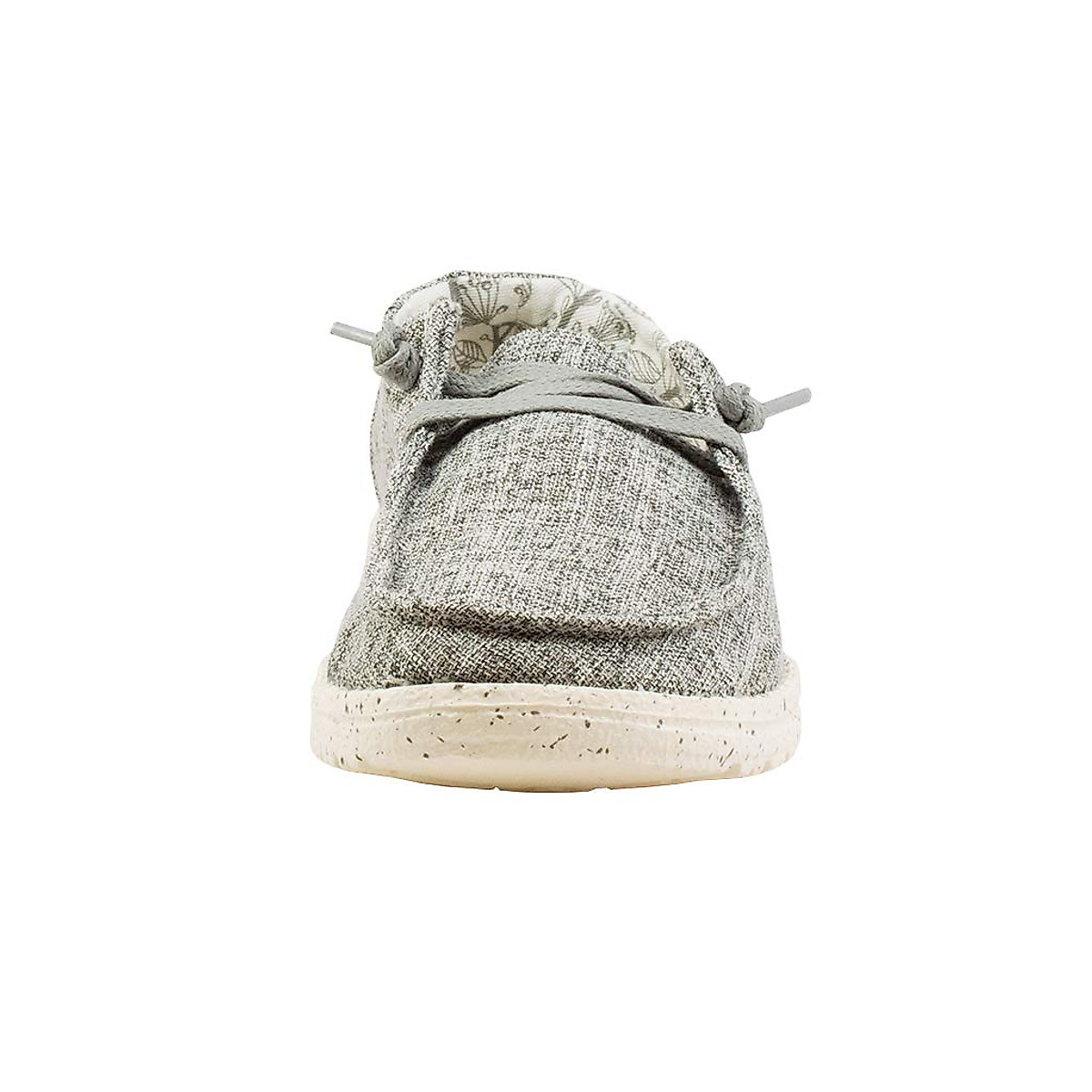 Hey Dude Women's Wendy L Linen Iron Size 9 | Women’s Shoes | Women’s Lace Up Loafers | Comfortable & Light-Weight