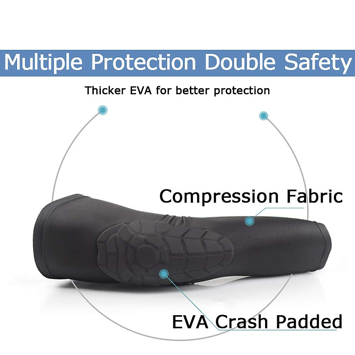 Bohope Kids Youth 5-15 Years Padded Leg Compression Sleeve Knee Guards Protective for Basketball, Baseball, Football Goalkeeper, Volleyball, Skating, Cycling.Universal for Boys and Girls