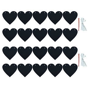 FAZHBARY 2 Pack Black Felt Heart Garland Banner for Valentines Banner Gothic Decor Farewell Wedding Anniversary Party Decorations