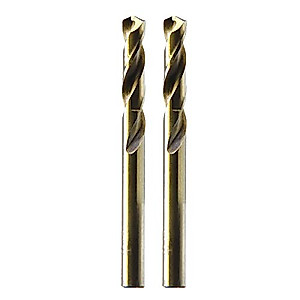 MAXTOOL 21/64" 2pcs Identical Screw Machine Drills HSS M42 Cobalt Twist Stub Drill Bits Fully Ground Golden Straight Shank Short Drills; SMF42G10R21P2