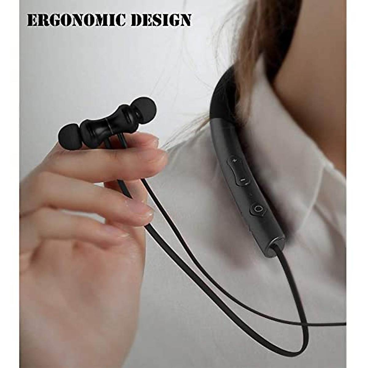 IKXO Neckband Bluetooth Headphones Noise Cancelling Headset with Mic Wireless Earbuds 5.0 CVC 8.0 Waterproof Sport Earphones for Running Driving Working Compatible
