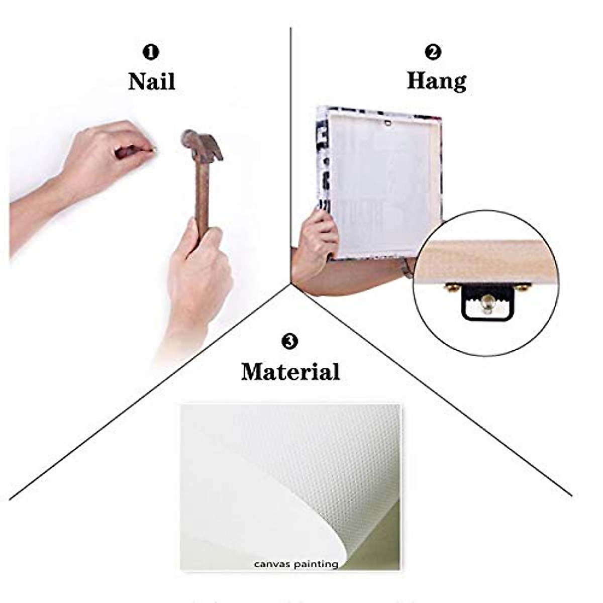 Wall Art 3D Window View Waterfall Abstract Canvas Wall Pictures Framed Scandinavian Wall Art Frames Gallery 50x40cm/20x16in With Frame