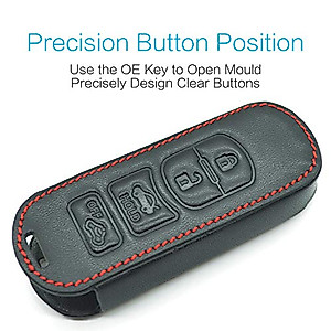 Compatible with fit for 2018 2017 Mazda CX-5 CX-7 CX-9 Mazda 3 6 MX-5 Miata Toyota Yaris Leather Smart Keyless Entry Remote Control Key Fob Cover Pouch Bag Jacket Case Protector Shell