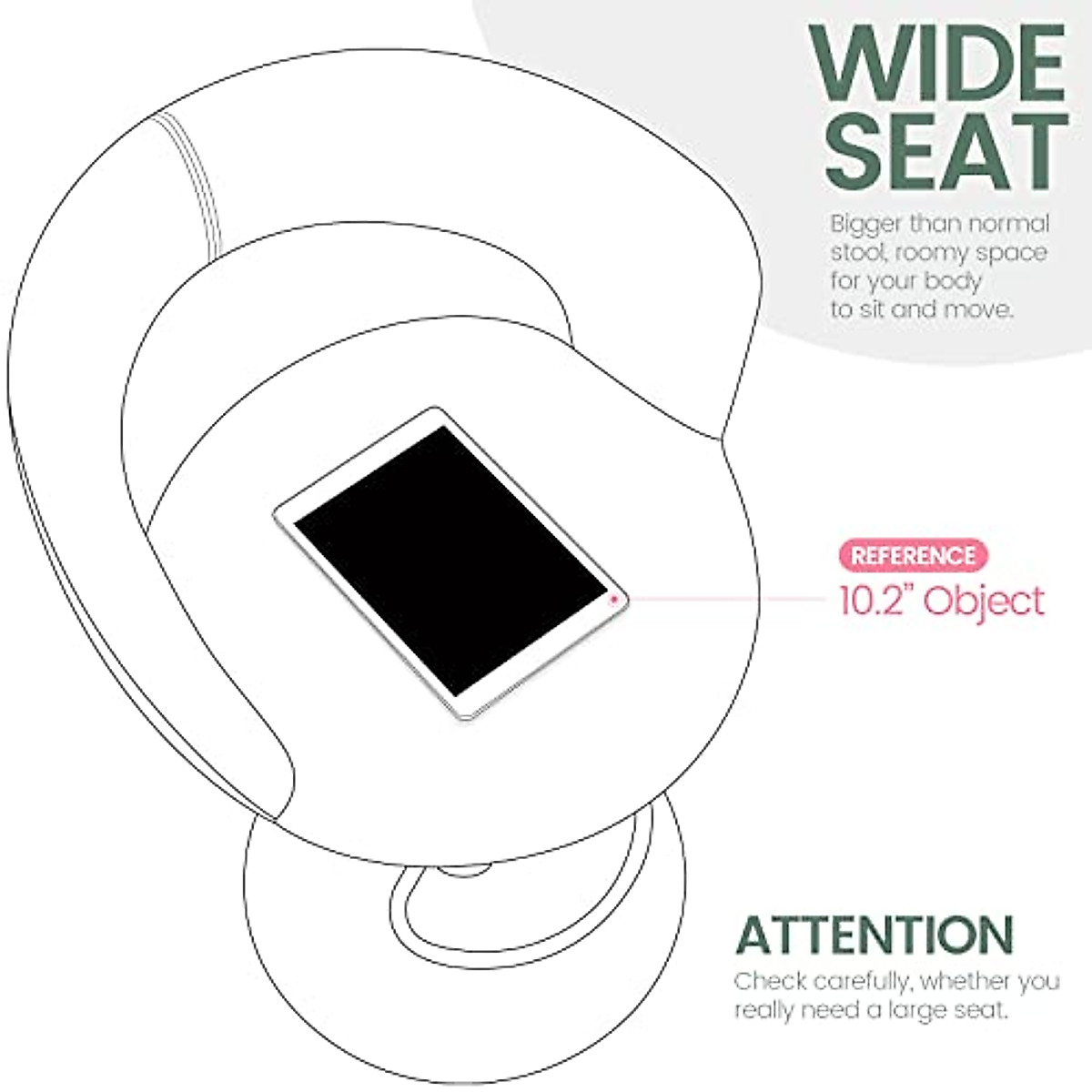 Brage Living Wide Bar Stool, Modern PU Leather Swivel Adjustable Barstool with Hollow Back and Arms, Upholstered Airlift Counter Height Bar Chair for Kitchen Dining (Ivory)