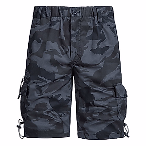 Mesh Shorts Men 7 Inch Shorts for Men Casual Summer Elastic Waist Cargo Shorts with Pockets Classic Fit Camouflage 5 Inch Inseam Shorts Linen Shorts for Women High Waisted Black 2X