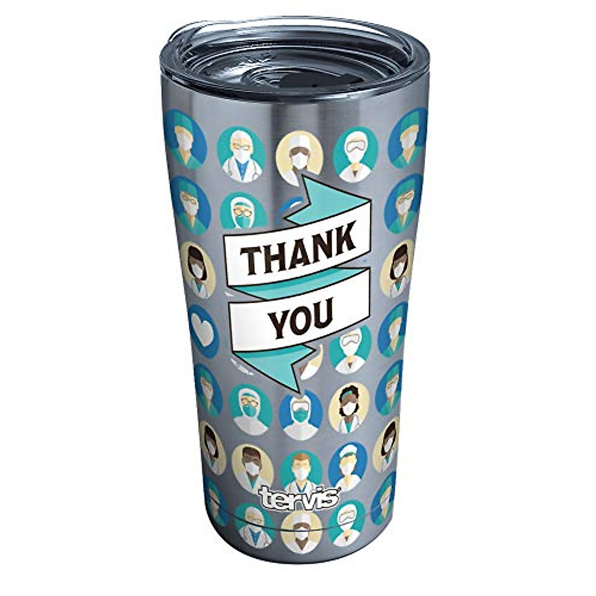 Tervis 1366015 Healthcare Salute Insulated Tumbler, 20oz, Stainless Steel