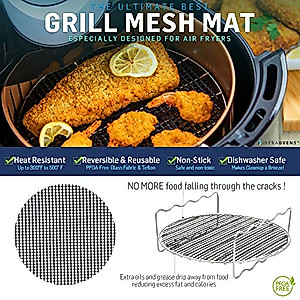 Air Fryer Rack Accessory Compatible with Costzon, Ninja, Power Airfryer Oven, Costway, Chulux, Farberware, Avalon Bay, Waterjoy, Cozyna, Keemo + More | Kebab Skewers + Cooking Times Cheat Sheet