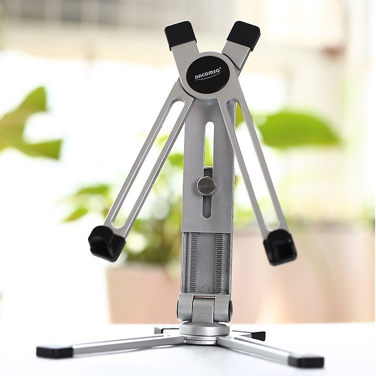 FUZADEL Portable Fold-Up Travel Stand Aluminum, Universal Tablet Stand Holder Foldable Multi-Angle Adjustable Stand for Tablet/Phone/Notebook/Tablet Holder for Surface Notebook Monitor Stand