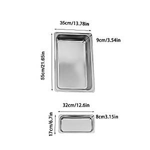 LOHISHILO Stainless Steel Chafing Dish with 3 Food Pans Catering Buffet Warmer Tray Party Foldable Frame Buffet Set, for Party, Restaurants, Hotels, Schools, Offices, Food Trucks,Cafeterias(Silver)